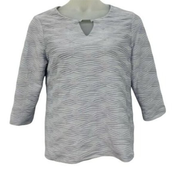 JM Collection | Tops | Jm Collection Jacquard Metallic Top New City ...